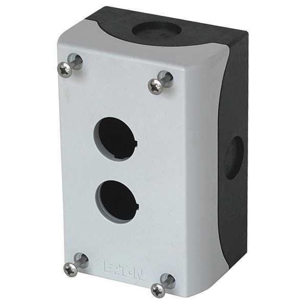 Eaton Pushbutton Enclosure, 6.02 in W, Polymer M22-I2-PG | Zoro