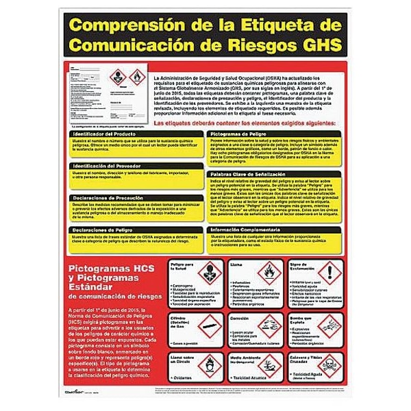 Complyright GHS Hazard Comm. Poster, Spanish WR0721 | Zoro