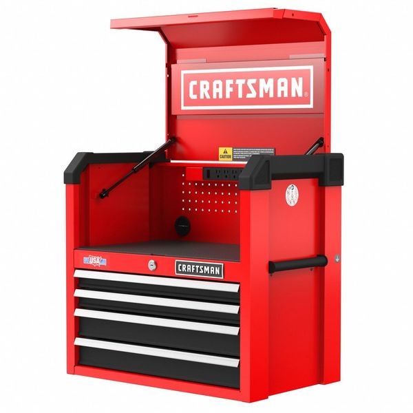 Craftsman S2000 Open Tool Chest, 4 Drawer, Red, Steel, 26 in W x 16 in ...