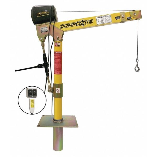 Oz Lifting Products Davit Crane Kit, 1,200 lb Capacity, 22 in to 66 in ...