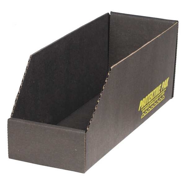 Protektive Pak Corrugated Shelf Bin, Cardboard, 4 in W, 4 1/2 in H, 12 ...