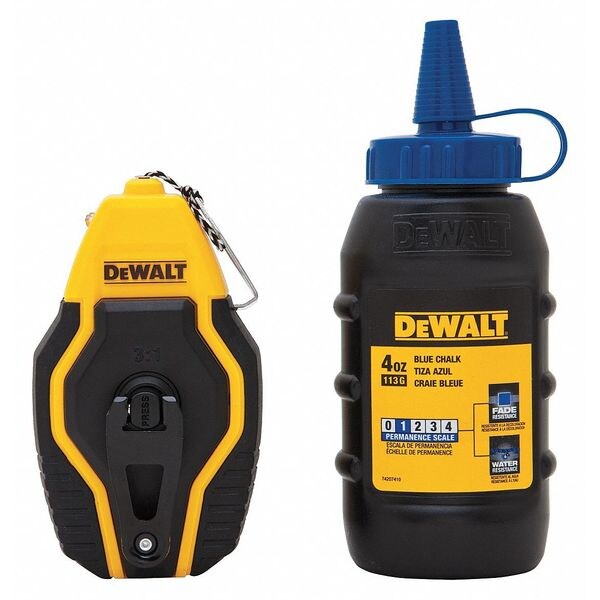 Dewalt Marking Chalk, Temporary, Blue DWHT47257L | Zoro