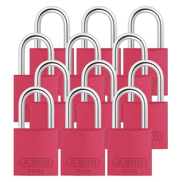 Abus Lockout Padlock, KA, Red, 2-17/32"H, PK12 72/30 KA X 12 | Zoro