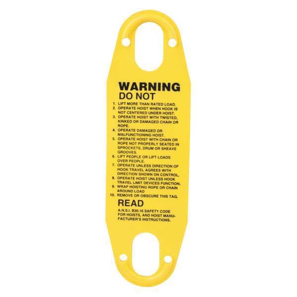 Budgit Hoists Warning Label Pushbutton 22559401 | Zoro