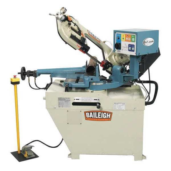 Baileigh Industrial Band Saw, 10-9/16" x 4-5/16" Rectangle, 8-3/4 ...