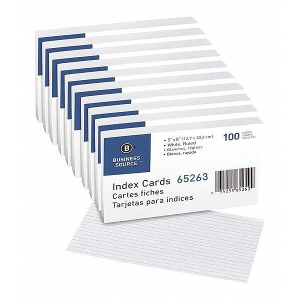 Rmc Card, Index, Ruled, 5 x 8, White, PK5 RCM12001014 | Zoro