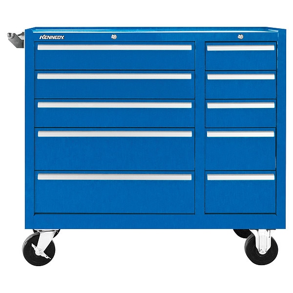 Kennedy Rolling Tool Cabinet, 10 Drawer, Blue, 39 in W 310XBL | Zoro
