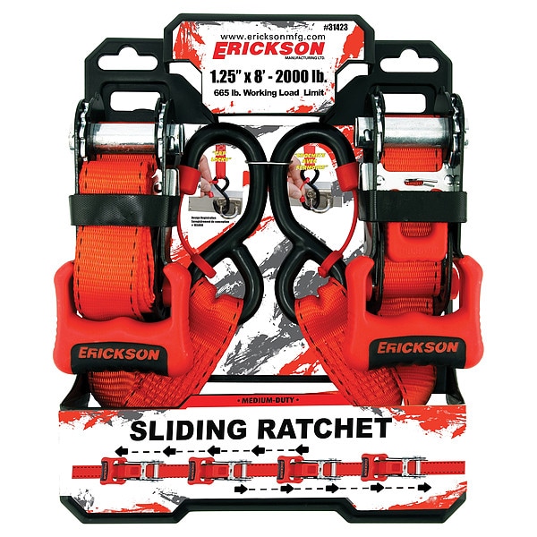 Erickson Cargo Strap, Red, 660 lb. Load Limit 31423 | Zoro
