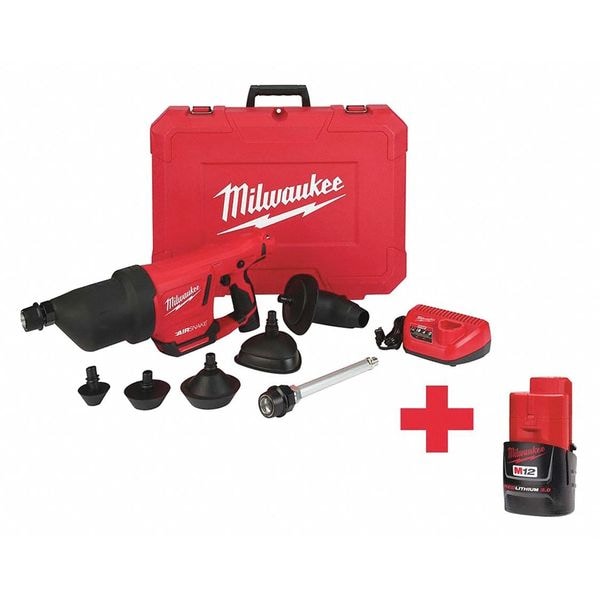 Milwaukee Tool 35 ft Cordless Drain Cleaning Machine, 12V 2572B-21, 48 ...
