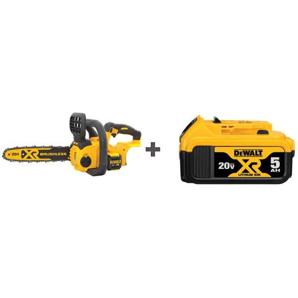 Dewalt 12" 20V 5.0Ah Battery Powered Cordless Chain Saw DCCS620B ...
