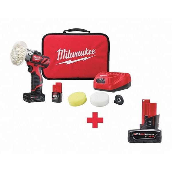 Milwaukee Tool M12 Variable Speed Polisher/Sander Kit + M12 XC 4.0 ...