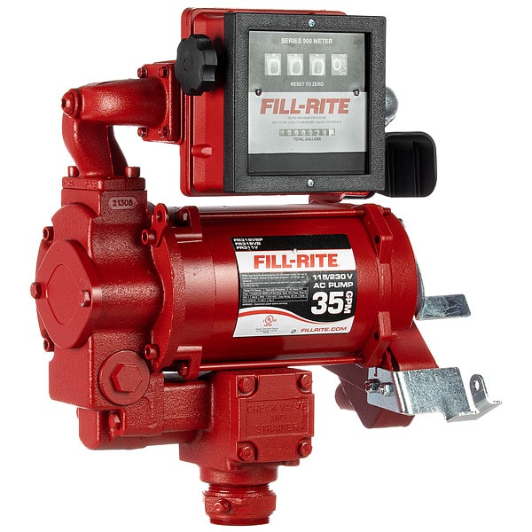 Fill-Rite Fuel Transfer Pump, 115/230V AC, 35 gpm Max. Flow Rate , 3/4 ...