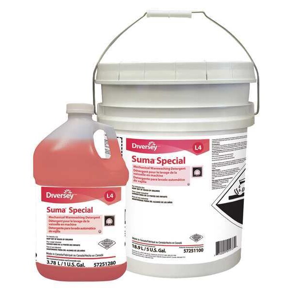 Diversey Dishwashing Detergent, 1 gal, Red, PK4 957251280 | Zoro