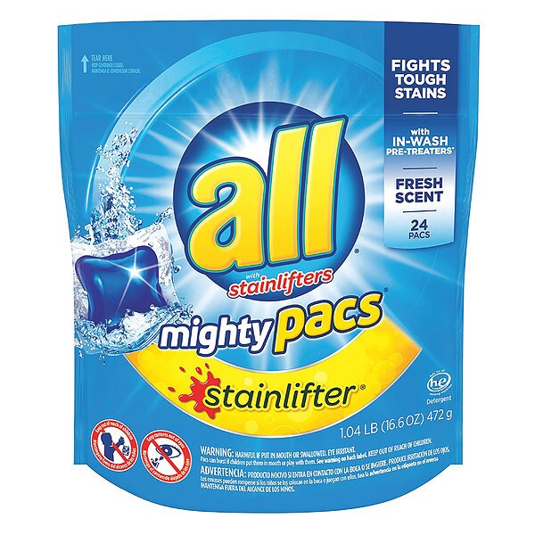 All Laundry Detergent Pods, 24 ct. Bag, Pacs, Original, Blue, 6 PK ...