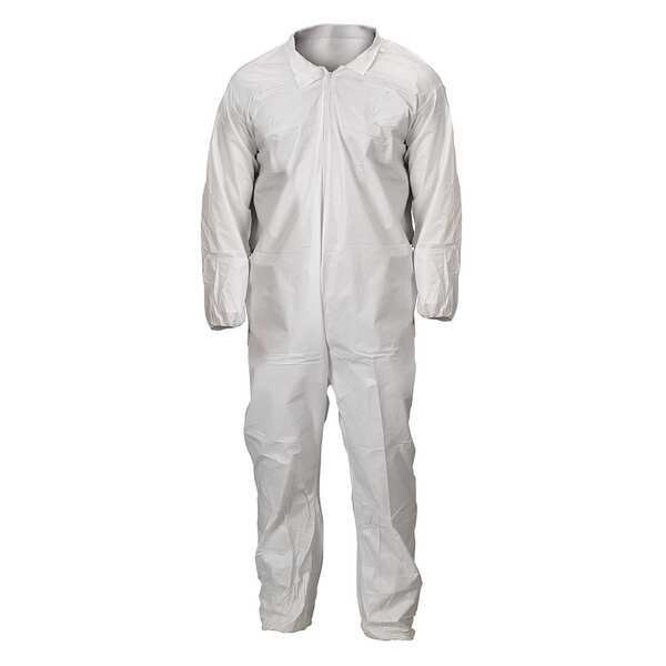 Condor Collared Disposable Coveralls, 4Xl, 25 , White, Advanced ...
