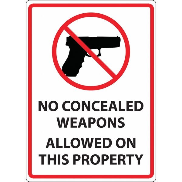 Zing Concealed Carry Sign, 14 in Height, 10 in Width, Plastic ...