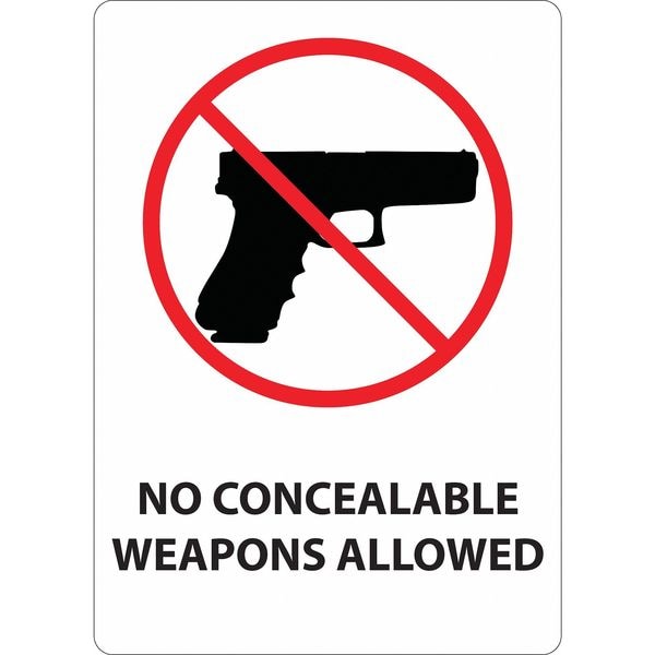 Zing S. Carolina Concealed Carry Sign, 14" Height, 10" Width, Plastic ...