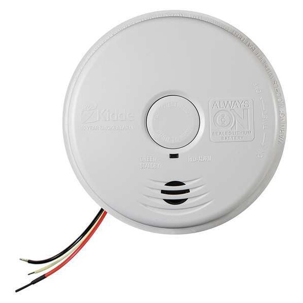 Kidde Smoke Alarm, Ionization Sensor, 85 dB @ 10 ft Audible Alert, 120V ...