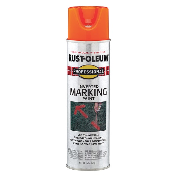 Rust-Oleum Professional Inverted Marking Paint, 15 oz, Fluorescent ...