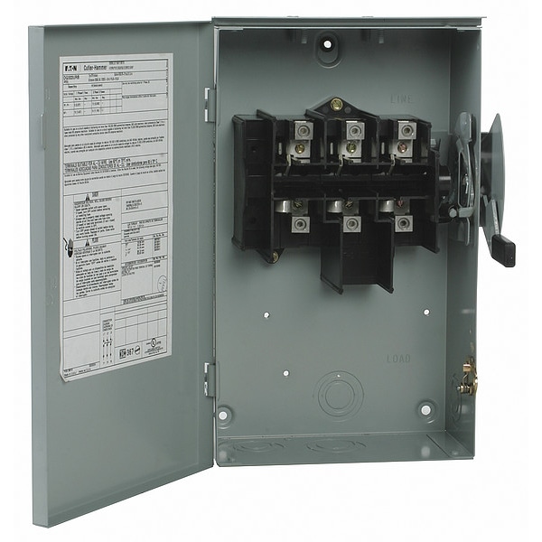 Eaton Safety Switch, Nonfusible, 3PST, Three Phase, NEMA 1, Indoor ...