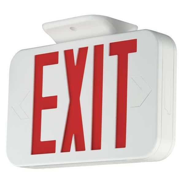 Compass Exit Sign, White, 1 or 2 Face(s), LED, Universal Mount, Nickel ...