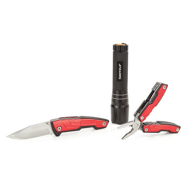 Sheffield Multi Tool, Knife, Flashlight Set, 3 pcs. 12940 | Zoro