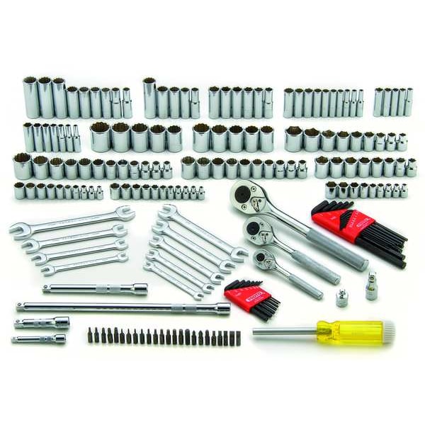 PROTO 1/4", 3/8", 1/2" Socket Set, Metric/SAE, 184 Piece, 7/32" to 1 ...