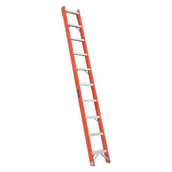 Louisville 10 ft Overall H, Straight Ladder, Fiberglass, Natural Finish ...