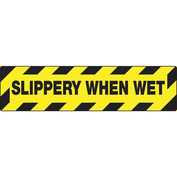 Accuform Skid-Gard Floor Sign, 6" Height, 24" Width, Vinyl, Rectangle ...