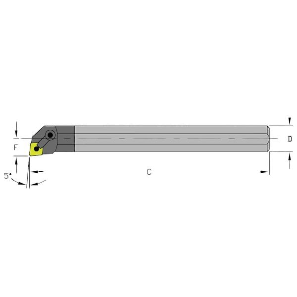 Ultra-Dex Usa Indexable Boring Bar, E16R MCLNR4, 8 in L, Carbide, 80 ...