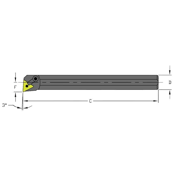 Ultra-Dex Usa Indexable Boring Bar, S24U MTUNR4, 14 in L, High Speed ...