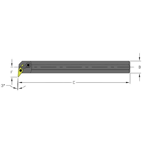 Ultra-Dex Usa Indexable Boring Bar, S24U MVUNR3, 14 in L, High Speed ...