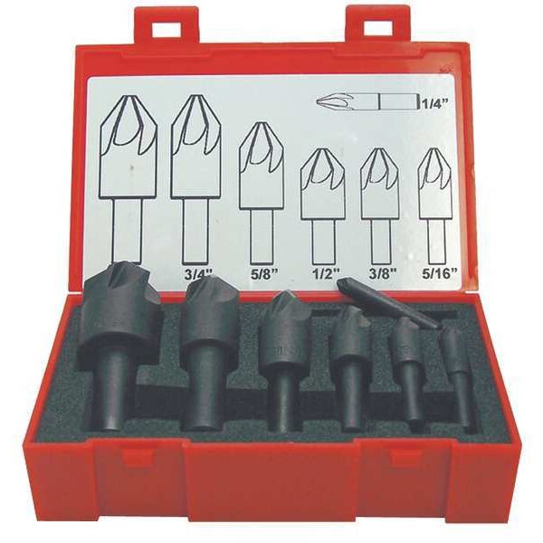 Keo 110 deg 6 Flute 7 piece Countersink Set HSS 55098 | Zoro