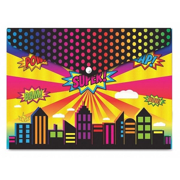 Ashley Superhero Design Snap Poly Folder, PK6 90600 | Zoro