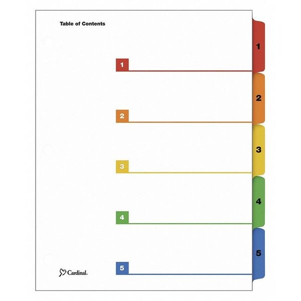 Cardinal Index System, 3-Ring, 1-Step, 1-5 Tab 60518 | Zoro