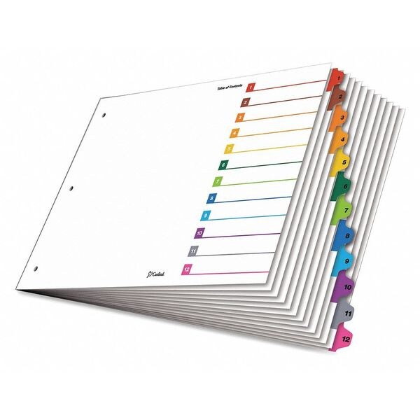 Cardinal Printable Table Content, 11"x17", 12 Tab 84895 | Zoro