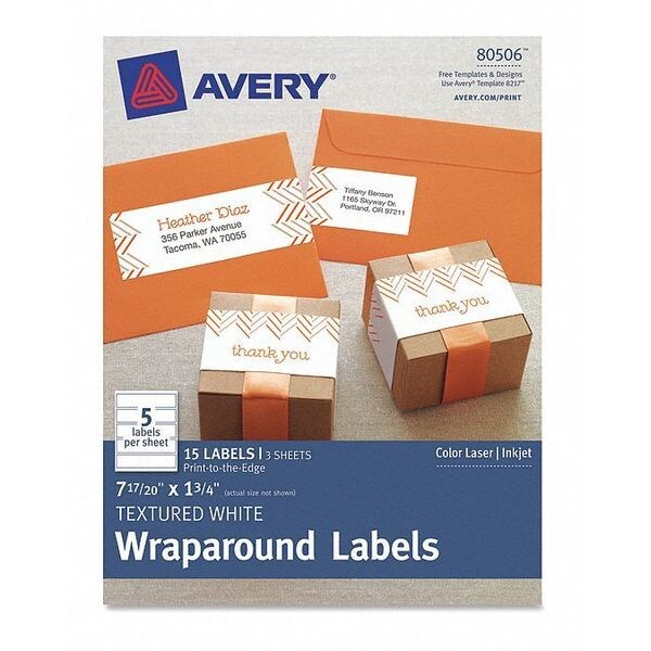 Avery Textured, White, Wraparound Address Labels 80506 | Zoro