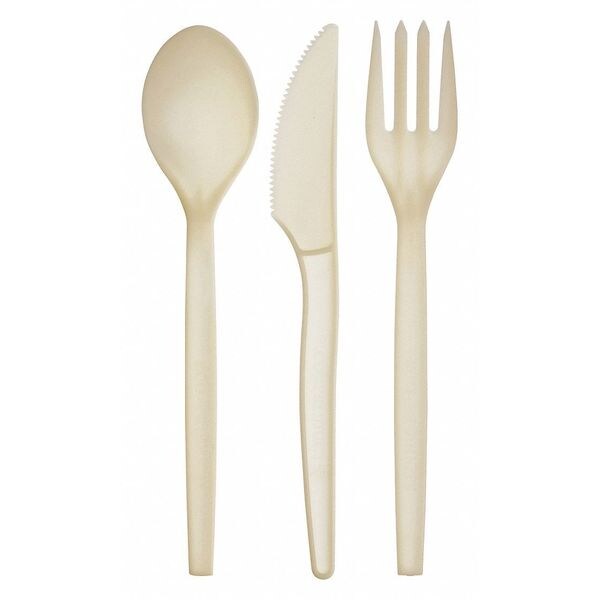 Eco-Products Kit, Cutlery, Plant Starch, 7", PK250 EPS005 | Zoro