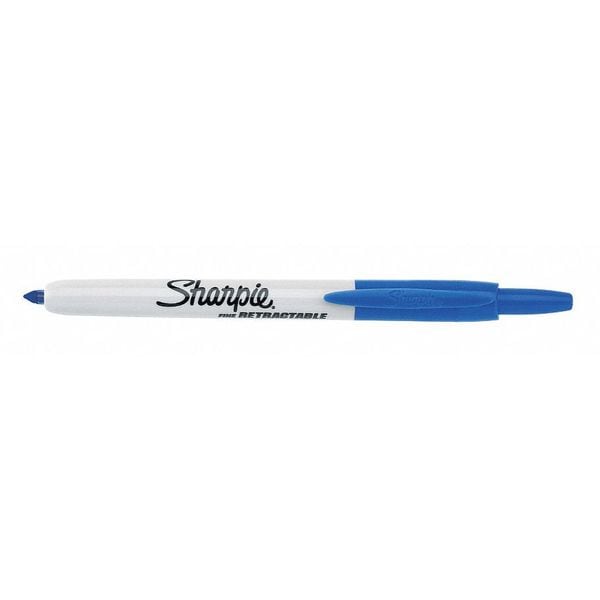 Sharpie Blue Retractable Permanent Marker, Fine Tip, 12 PK 32703 | Zoro