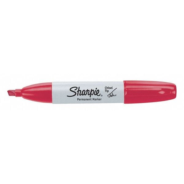 Sharpie Red Chisel Tip Permanent Markers, 12 PK 38202 | Zoro