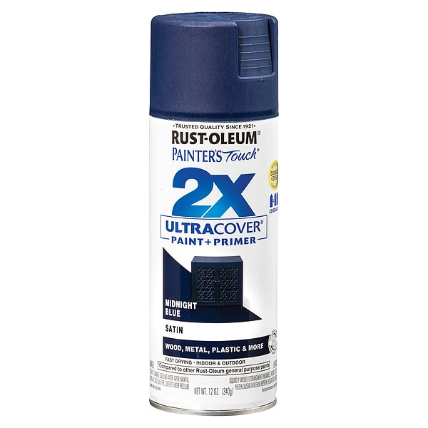 Rust-Oleum General Purpose Spray Paint, Midnight Blue, Satin, Solvent ...