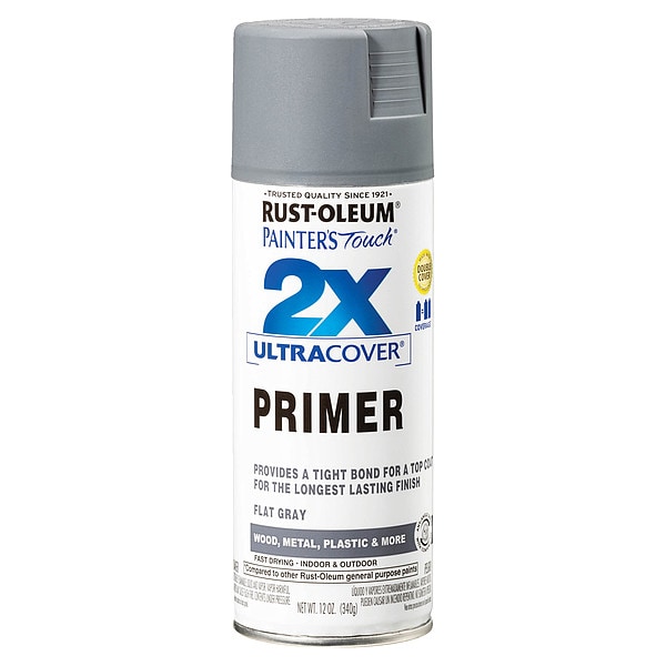 Rust-Oleum Spray Primer . Gray Primer, 12 oz, Can, Flat 334017 | Zoro