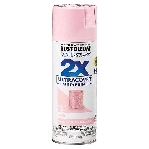 Rust-Oleum General Purpose Spray Paint, Candy Pink, Gloss, Solvent, 12 ...