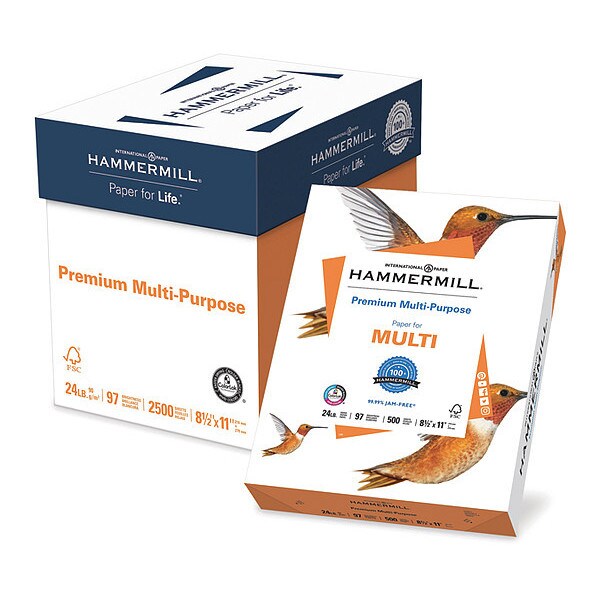 Hammermill Paper, Multiprpse, 24#, 8.5"x11", PK5 105810 | Zoro
