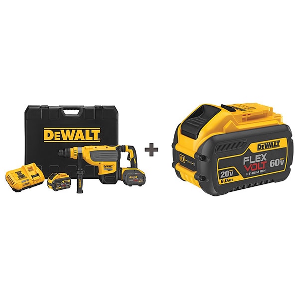 Dewalt Cordless Rotary Hammer Kit, SDS Max Chuck DCH481X2/DCB609 | Zoro