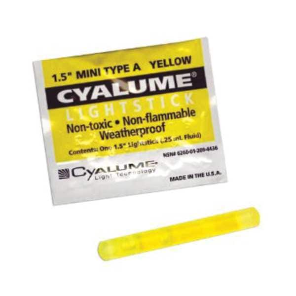 Chemlight By Cyalume Technologies Lightstick, Yellow, 4 hr., 1-1/2 in ...