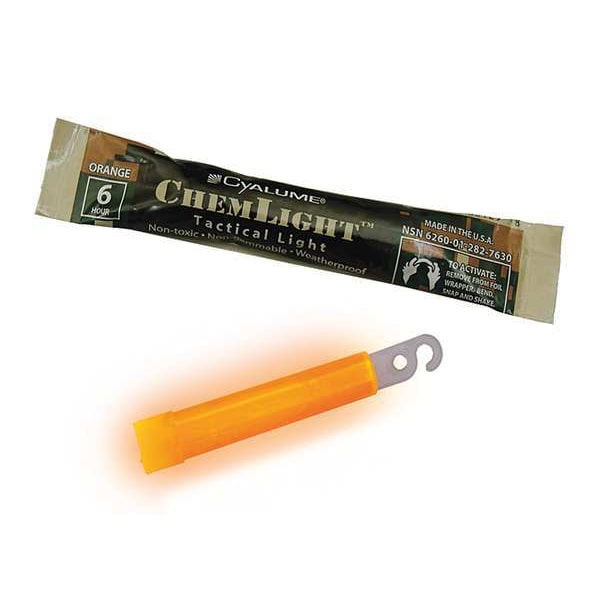 Chemlight By Cyalume Technologies Lightstick, Orange, 6 hr., 4 in. L ...