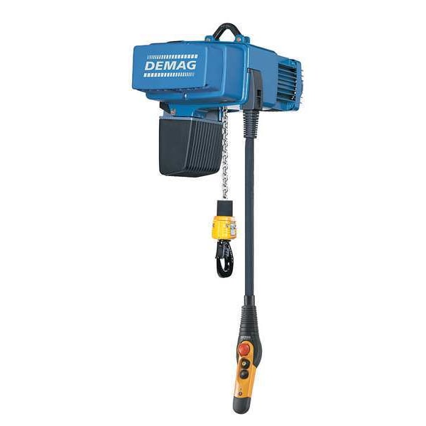 Demag Electric Chain Hoist, 4,000 lb, 16 ft, Hook Mounted - No Trolley ...