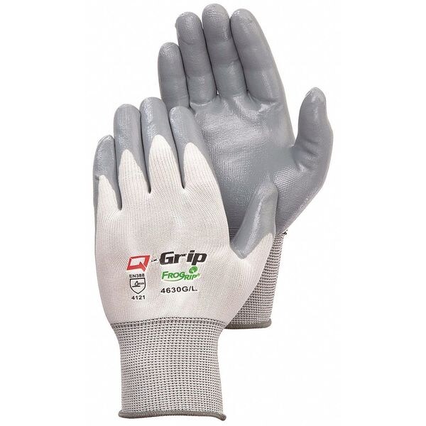 Zoro Select Coated Gloves, Nitrile, M, Gray, PK12 4630Q/M | Zoro