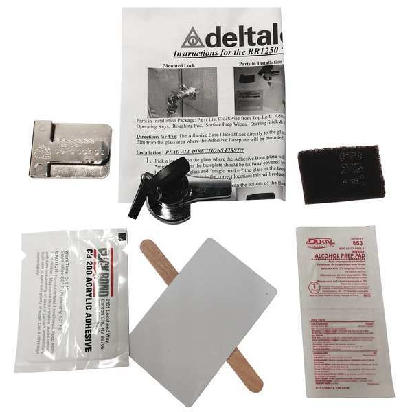 Delta Lock Sliding Door Lock, Polished chrome, 3/8 For Door Thickness ...